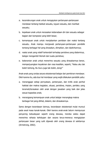 Multiple Intellegences pada Anak Usia Dini | PDF
