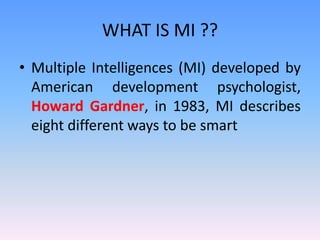 Multiple intelligence | PPTX | Graphics Software | Computer Software ...