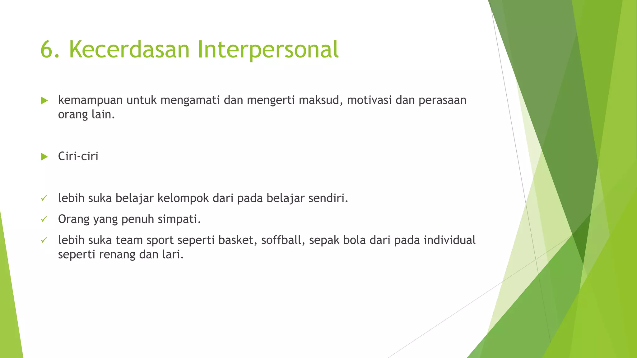 Multiple intelligence ( Kecerdasan Majemuk ) | PPTX