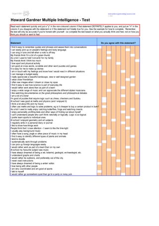 Multiple Intelligence Test Pdf