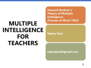 Multiple Intelligence for Teachers | PPTX
