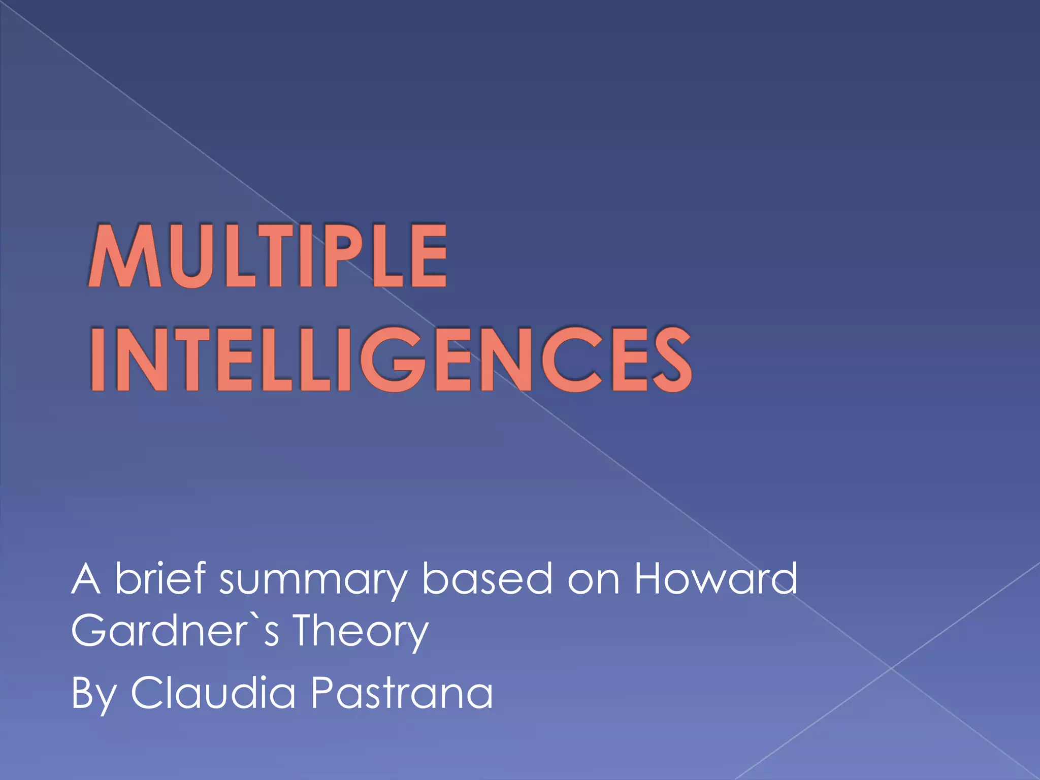 Multiple intelligences | PPTX