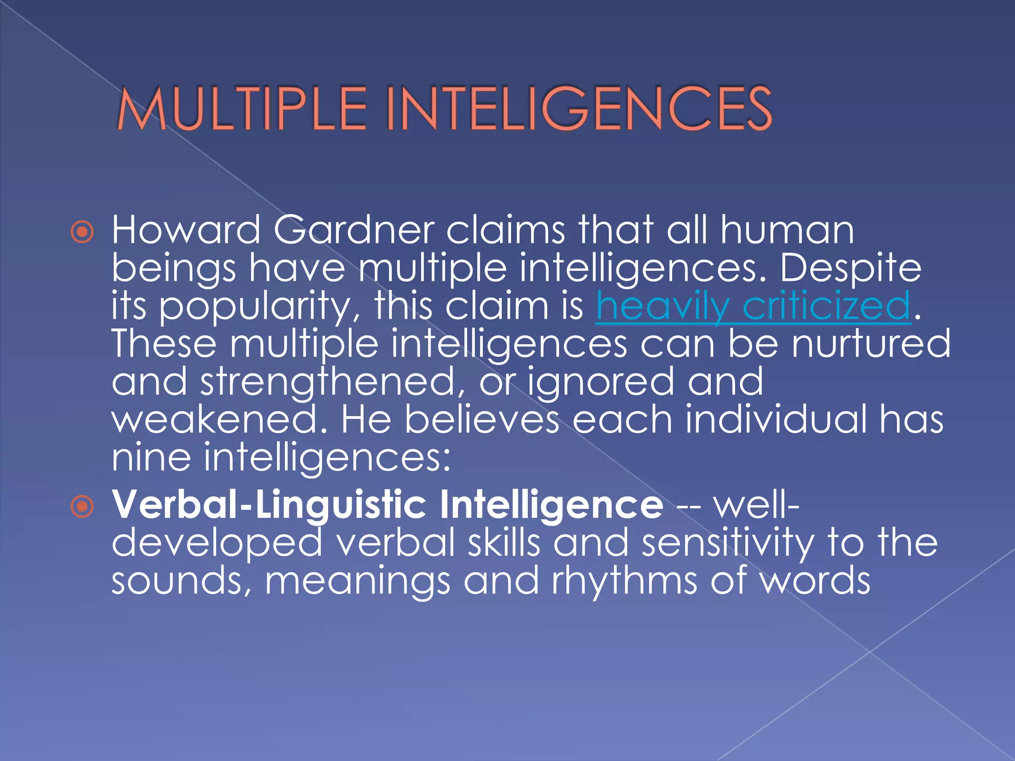 Multiple intelligences | PPTX