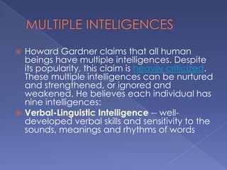 Multiple intelligences | PPTX