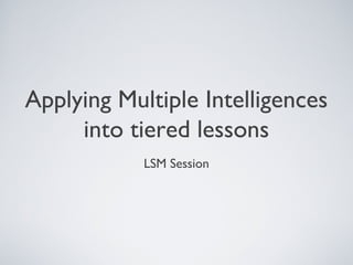 Multiple intelligences | PPT