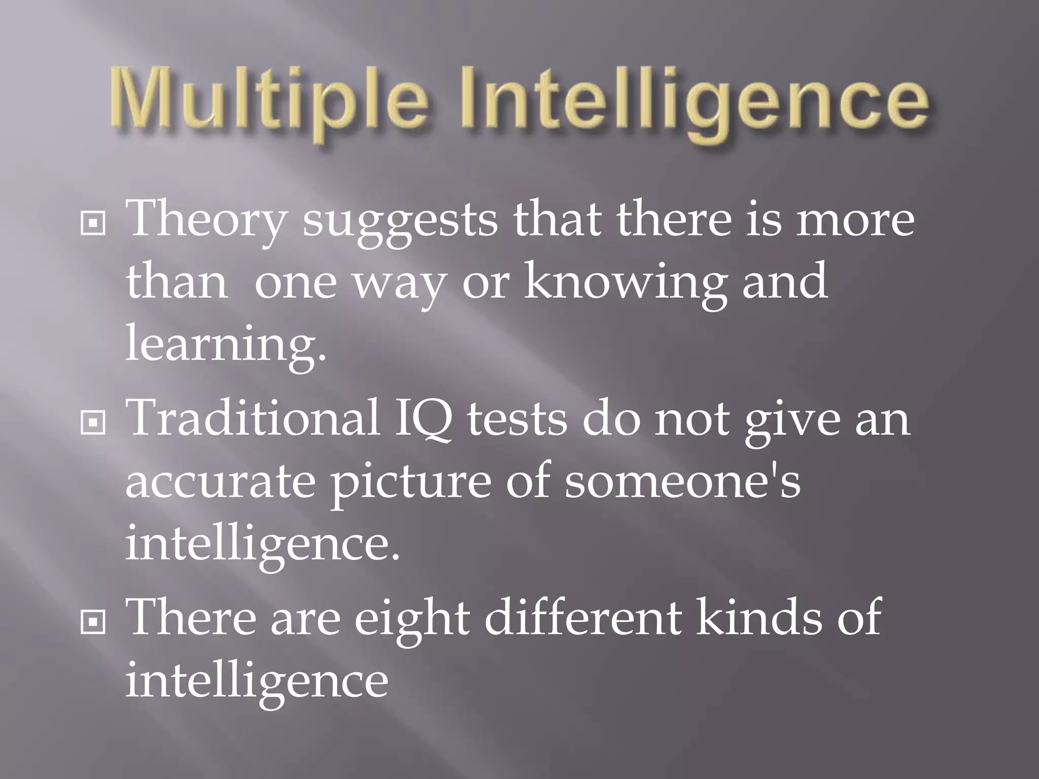 Multiple Intelligences | PPT