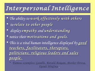 Interpersonal Intelligence Famous People