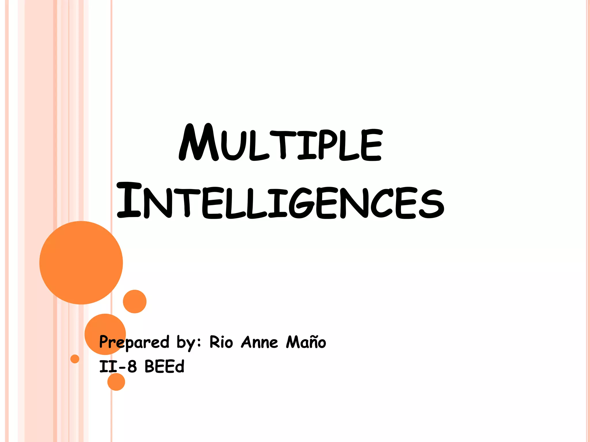 Multiple intelligences | PPTX