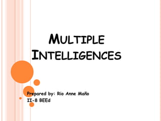 Multiple intelligences | PPTX