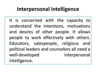 Multiple Intelligences | PPTX