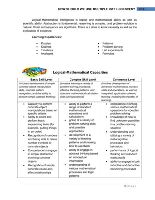 How should we use Multiple Intelligences? | PDF