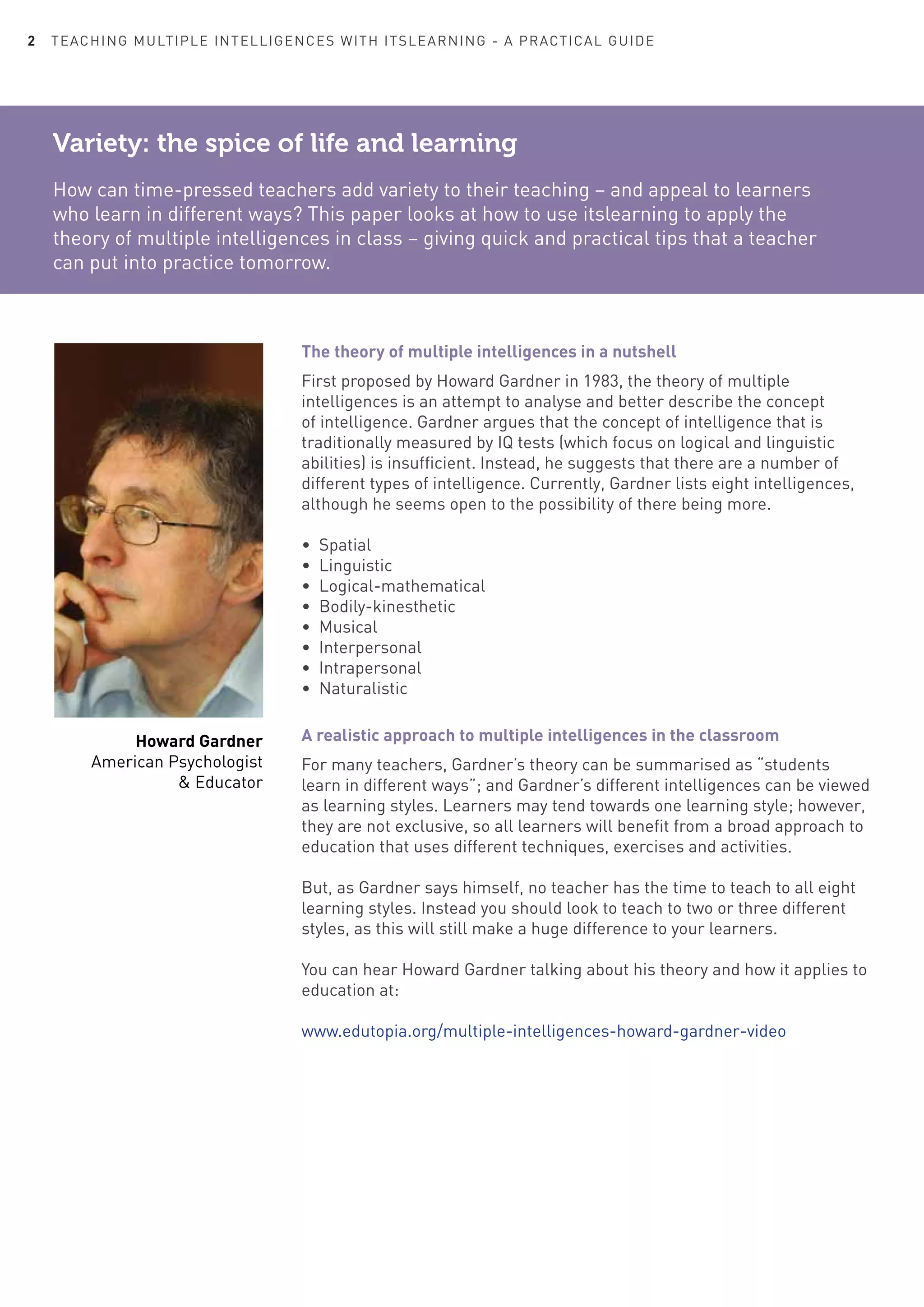 Multiple intelligences- Inteligencias Múltiples | PDF