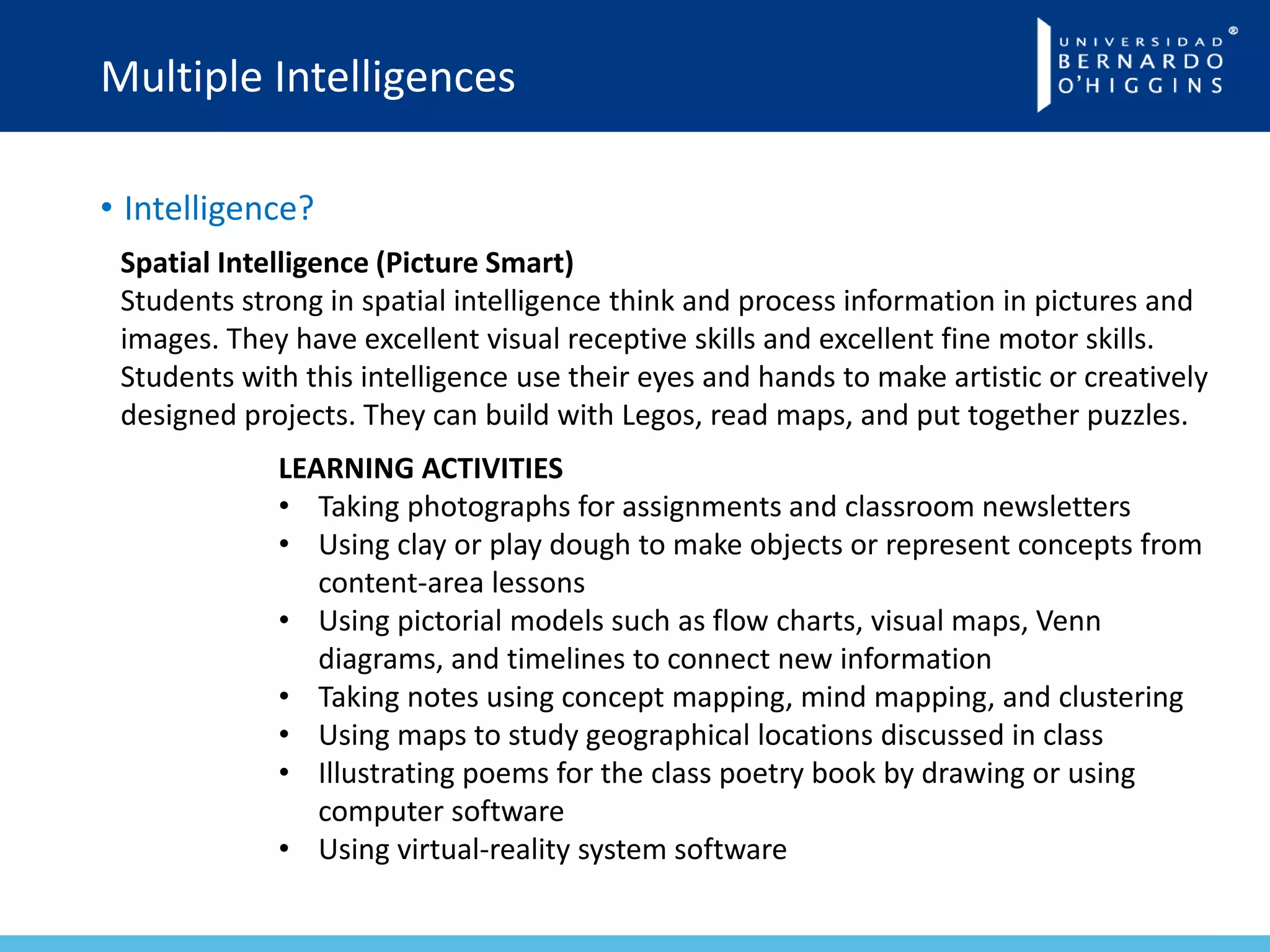 Multiple intelligences | PPTX | Secondary Education | Education