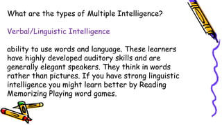 Multiple intelligences | PPTX