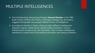 Know the Multiple Intelligences of human being | PPT