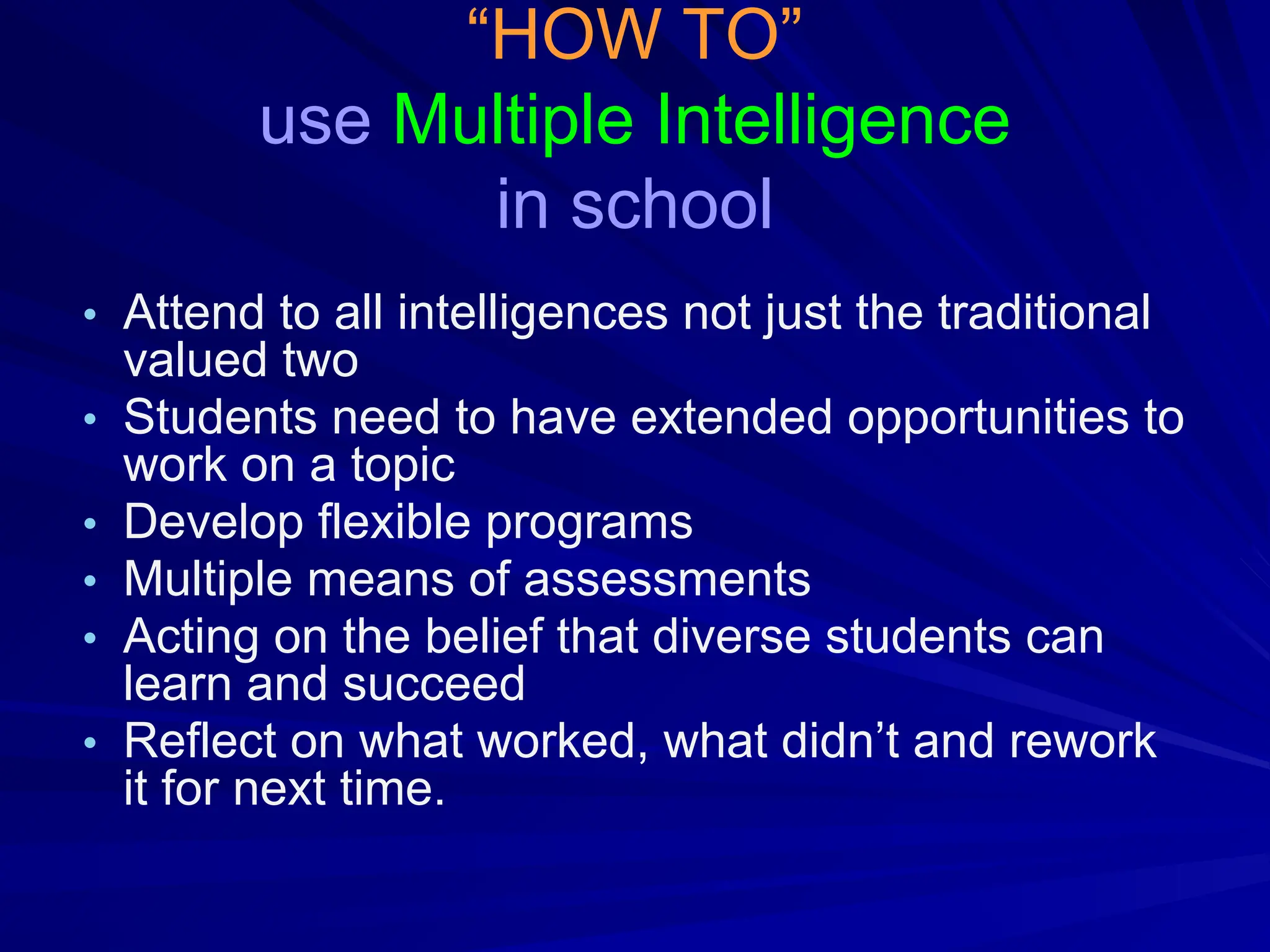 Multiple Intelligences of a human being. | PDF