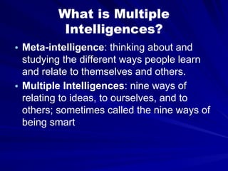 Multiple Intelligences of a human being. | PDF