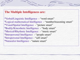 Multiple Intelligences2011-12. POWERPOINT | PPTX