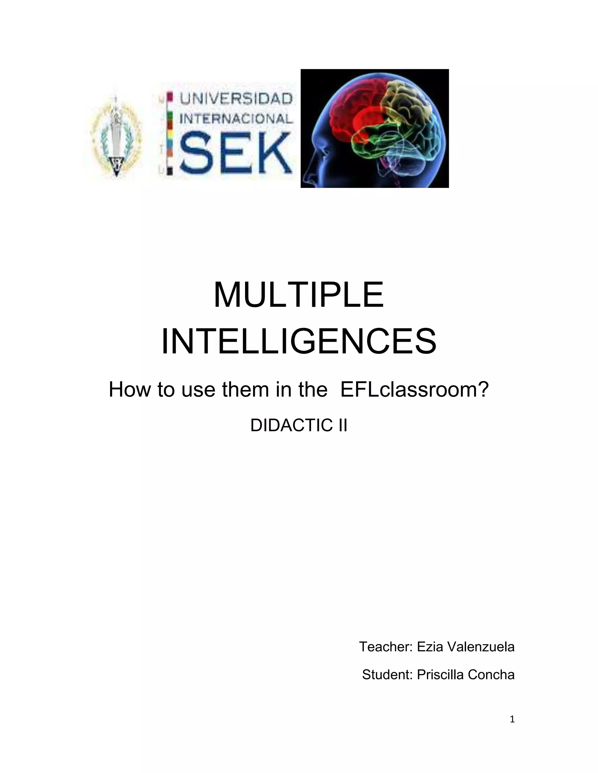 Multiple intelligences 4 | DOCX | Educational Assessment | Education