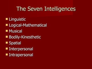 Multiple Intelligences | PPT