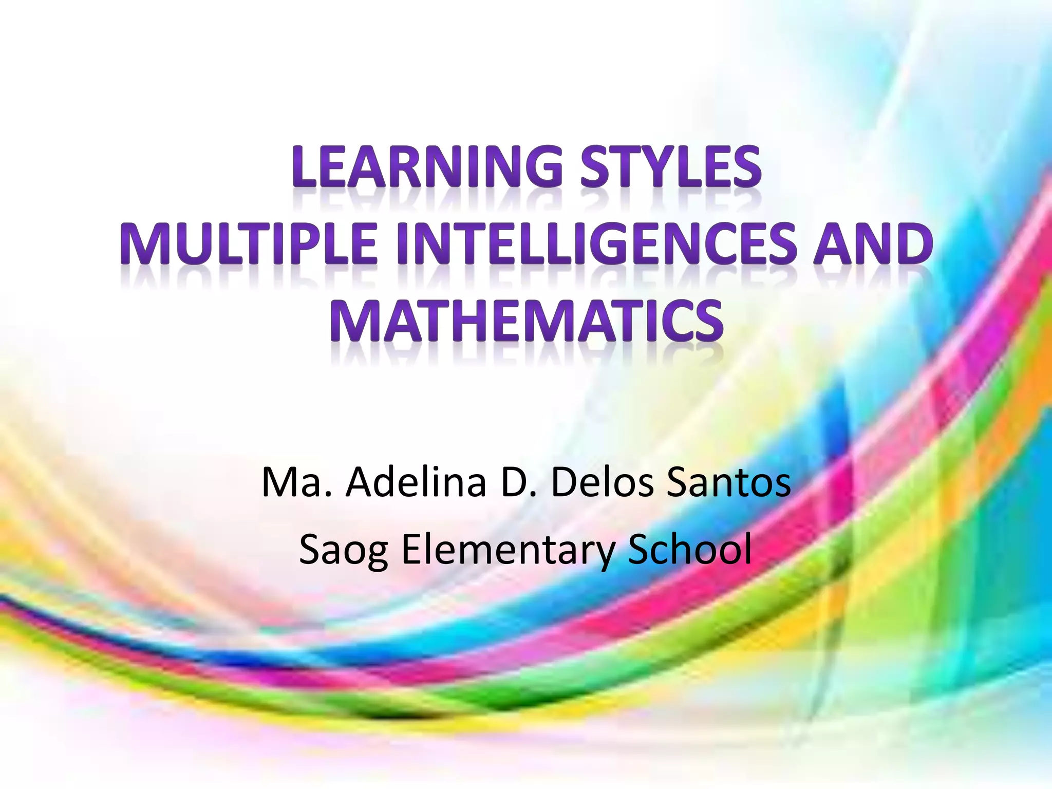Multiple intelligences and mathematics | PPT