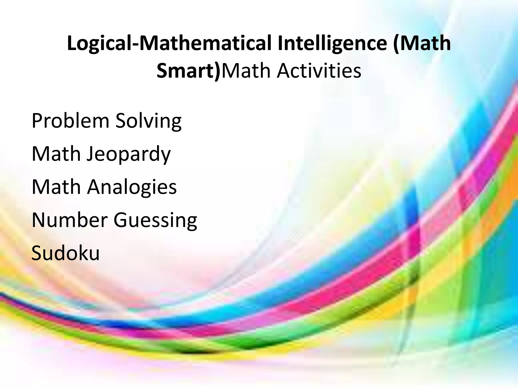 Multiple intelligences and mathematics | PPT