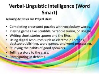 Multiple intelligences and mathematics | PPTX