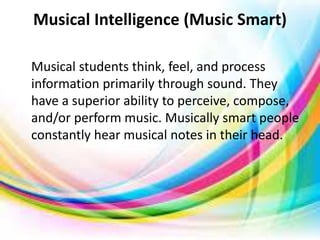 Multiple intelligences and mathematics | PPT