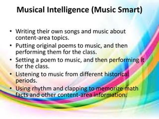Multiple intelligences and mathematics | PPT
