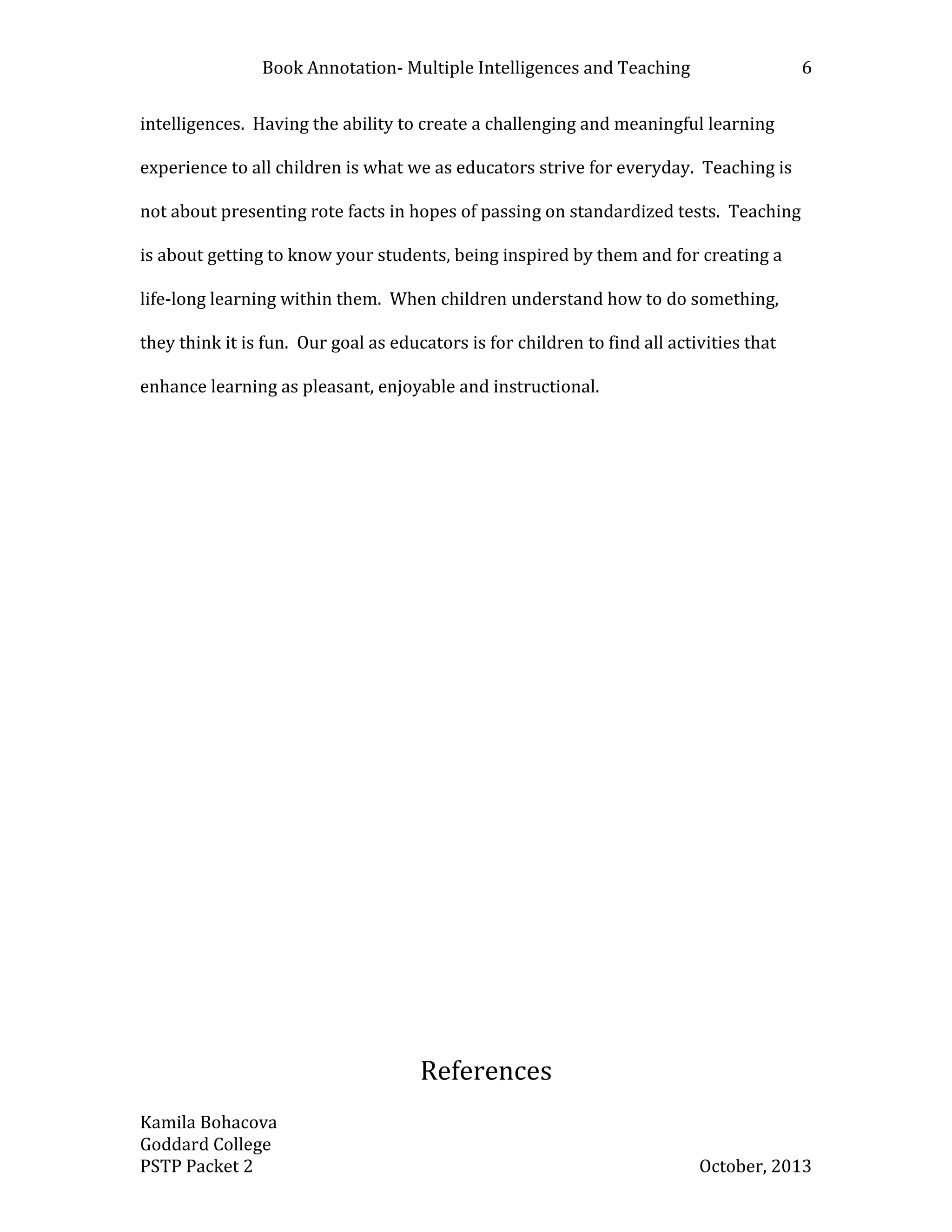 Multiple intelligences and teaching | PDF