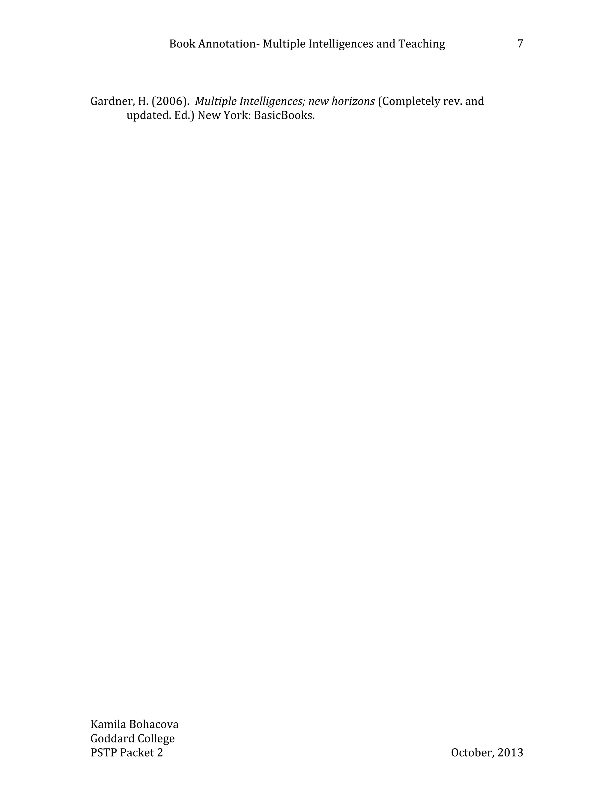 Multiple intelligences and teaching | PDF