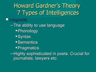 Multiple intelligences and Teaching Styles | PPT