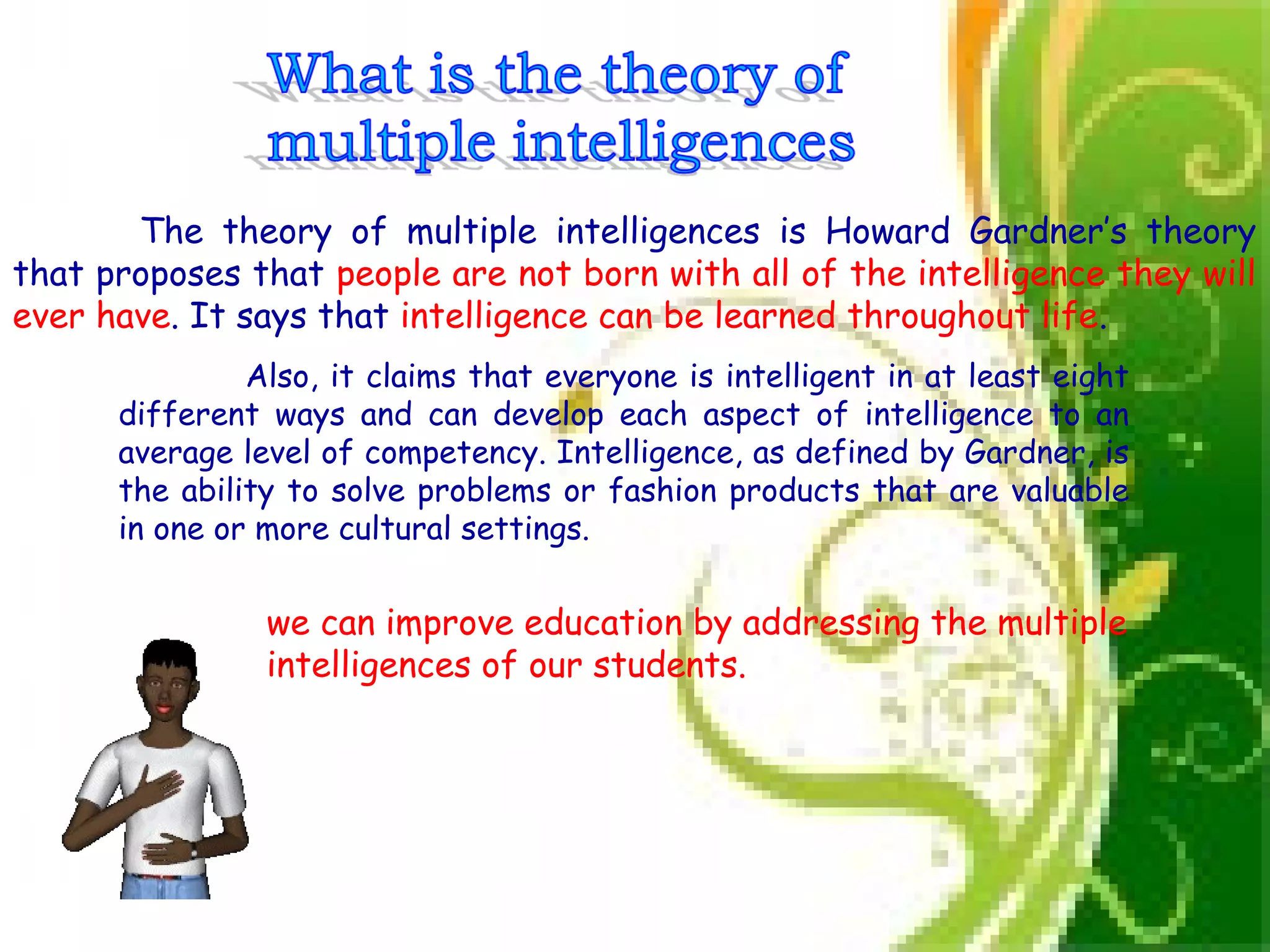 Multiple Intelligences by Howard Gardner | PPT