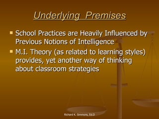 Multiple Intelligences In The Classroom Tec Htoolscourse | PPT