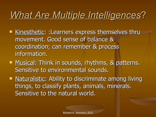 Multiple Intelligences In The Classroom Tec Htoolscourse | PPT