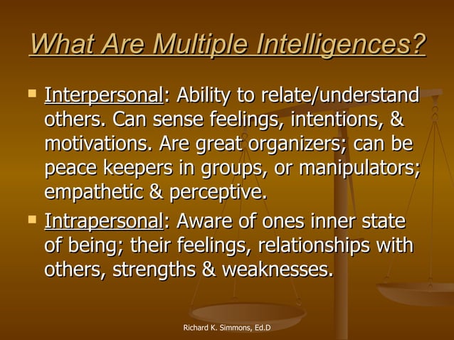 Multiple Intelligences In The Classroom Tec Htoolscourse | PPT