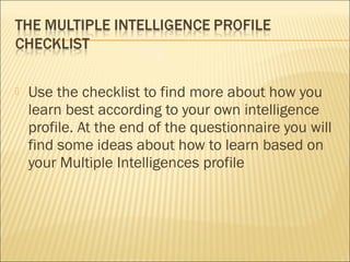 Multiple intelligences | PPT