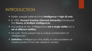 MULTIPLE INTELLIGENCES BY HOWARD GARDNER | PPTX