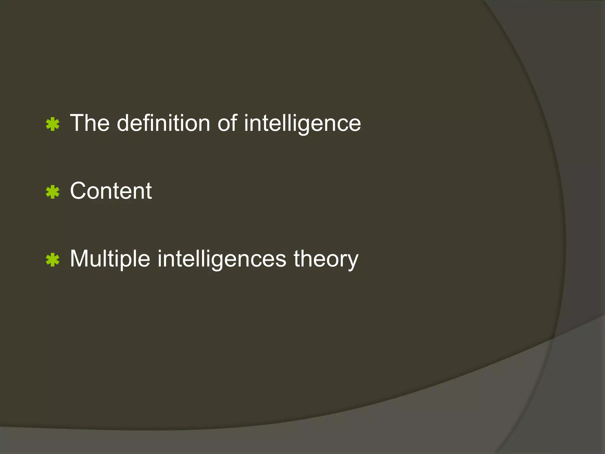 Multiple intelligences theory | PPTX