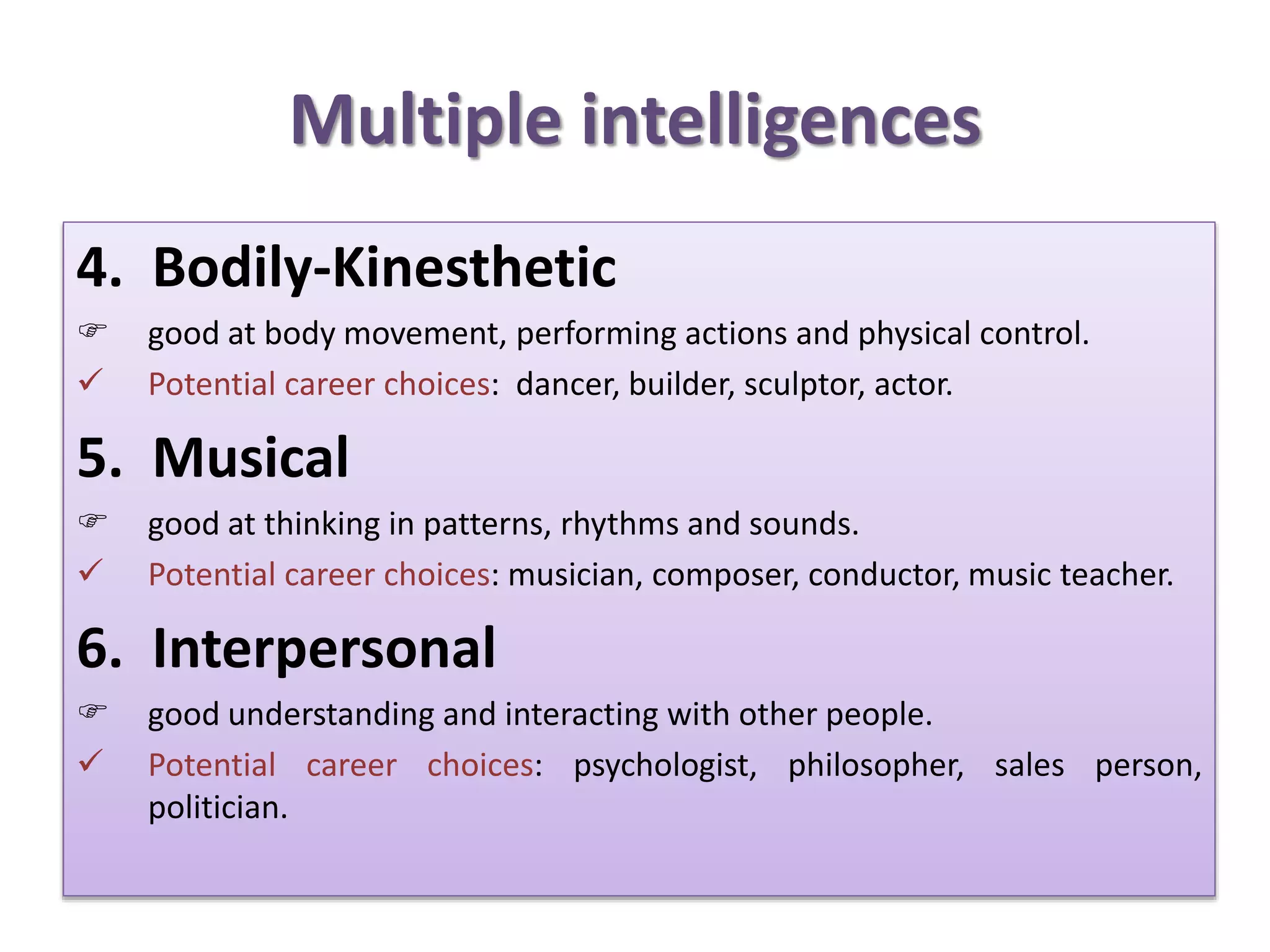 Multiple intelligences theory | PPTX | Science
