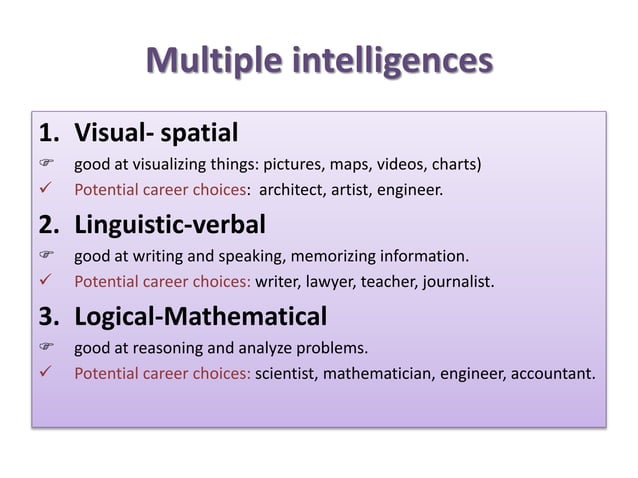 Multiple intelligences theory | PPTX | Science