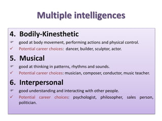 Multiple intelligences theory | PPTX | Science