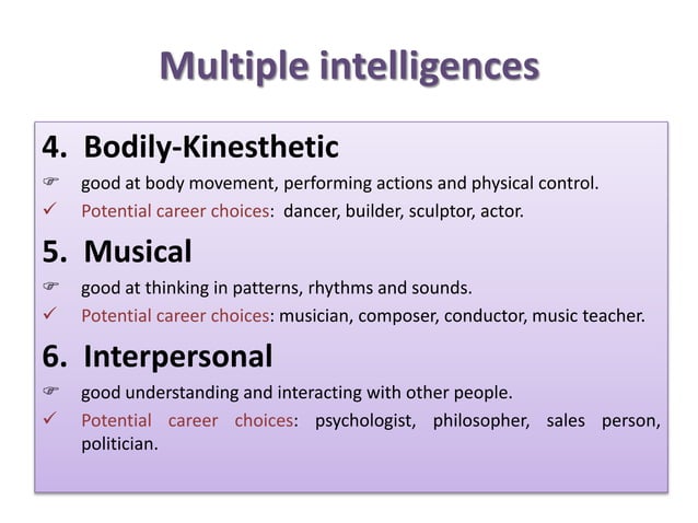 Multiple intelligences theory | PPTX | Science