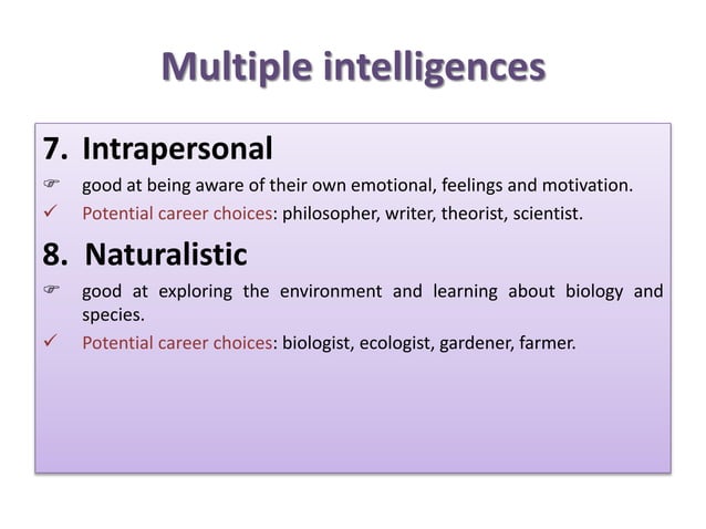 Multiple intelligences theory | PPTX | Science