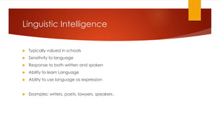Multiple intelligences theory by howard gardner | PPTX