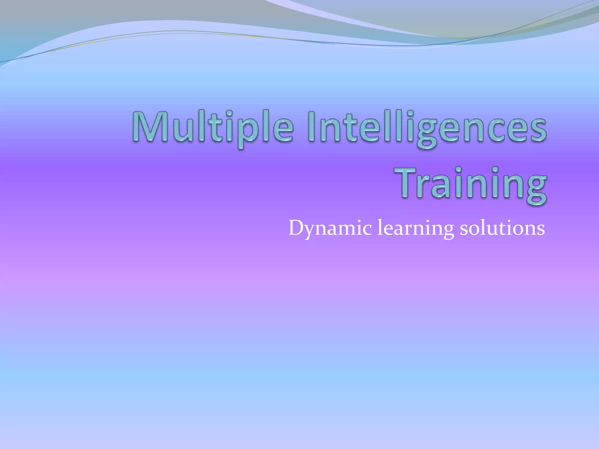 Multiple Intelligences Training | PPT