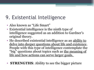 Multiple Intelligences with Quiz 10 pptx | PPTX