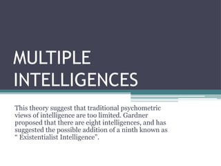 Multiple Intelligences with Quiz 10 pptx | PPTX