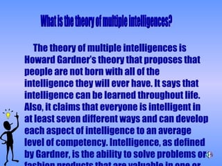 Multiple Intelligence Definition