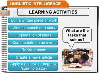 THEORY OF MULTIPLE INTELLIGENCE | PPT